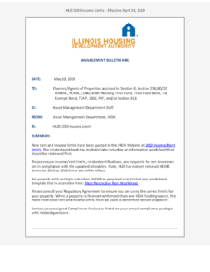 Management Bulletin 482 – HUD Income Limits – 2019 – IHDA