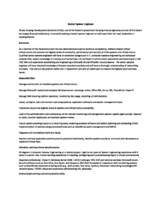 Senior System Engineer ERA 2.0 Jan 2021 – IHDA