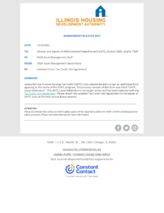 MB 552 Updated Form Tax Credit Unit Agreement – IHDA