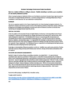 Fin Businsess Technology Infrastucture Project Coord – IHDA