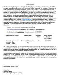 Riverwoods – 10:30 a.m. on Thursday, October 19 – IHDA