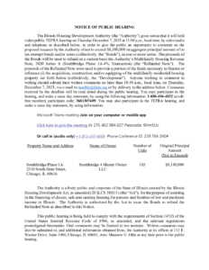 Southbridge Phase 1A TEFRA Notice-December 1, 2024 – IHDA
