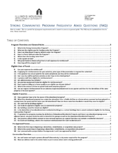 Strong Communities Program – Round 2 FAQ – IHDA